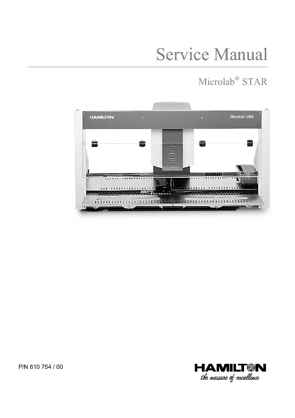 service manual for Hamilton_ _Microlab_STAR Hamilton Microlab STAR ...