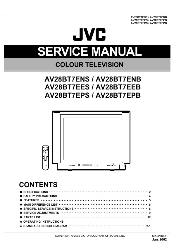 service manual for JVC JVC AV-28BT7Exx JVC AV-28BT7Exx schematics,datasheets,diagrams,repairs ...
