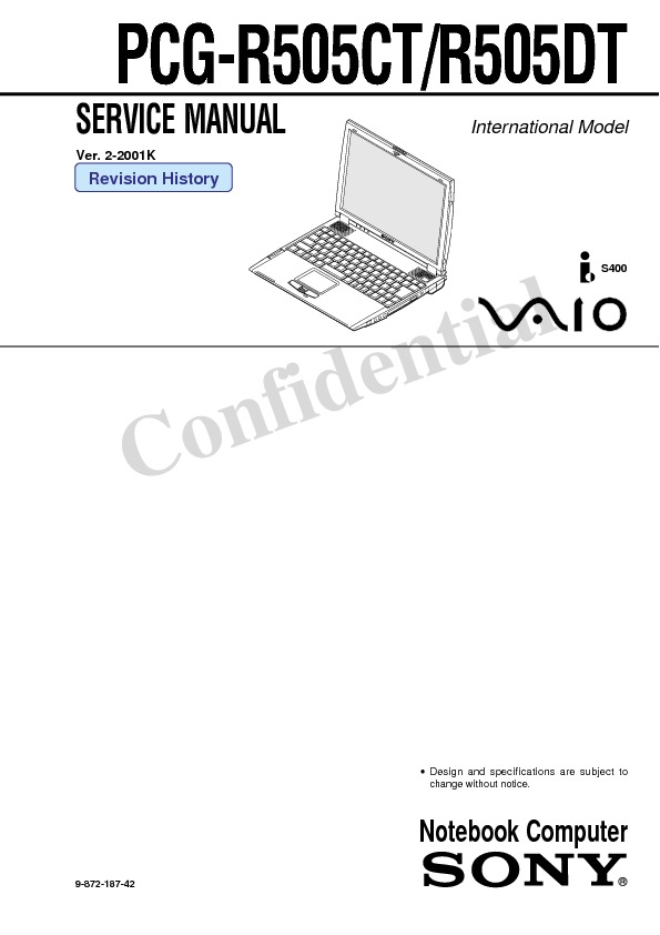 service manual for Sony PCG-R505CT_R505DT PCG-R505CT R505DT schematics ...