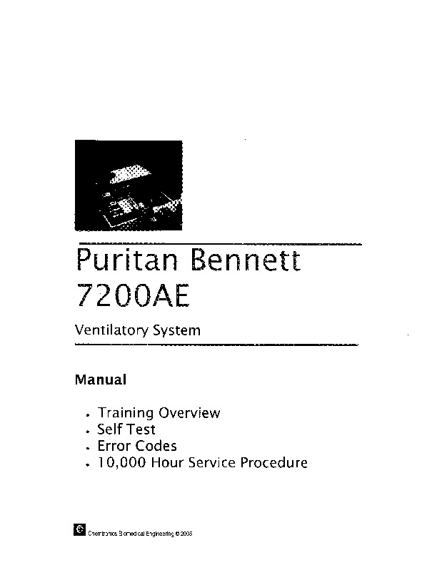 service manual for Puritan_Bennett _7200_Ventilator Puritan Bennett ...